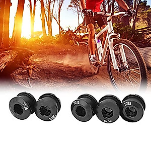 VBESTLIFE Bike Chainring Bolts Kit, 5Pcs 7075 Aluminum Alloy Ultra Light Single Chainring Bolts for Road Mountain Bike(Black)