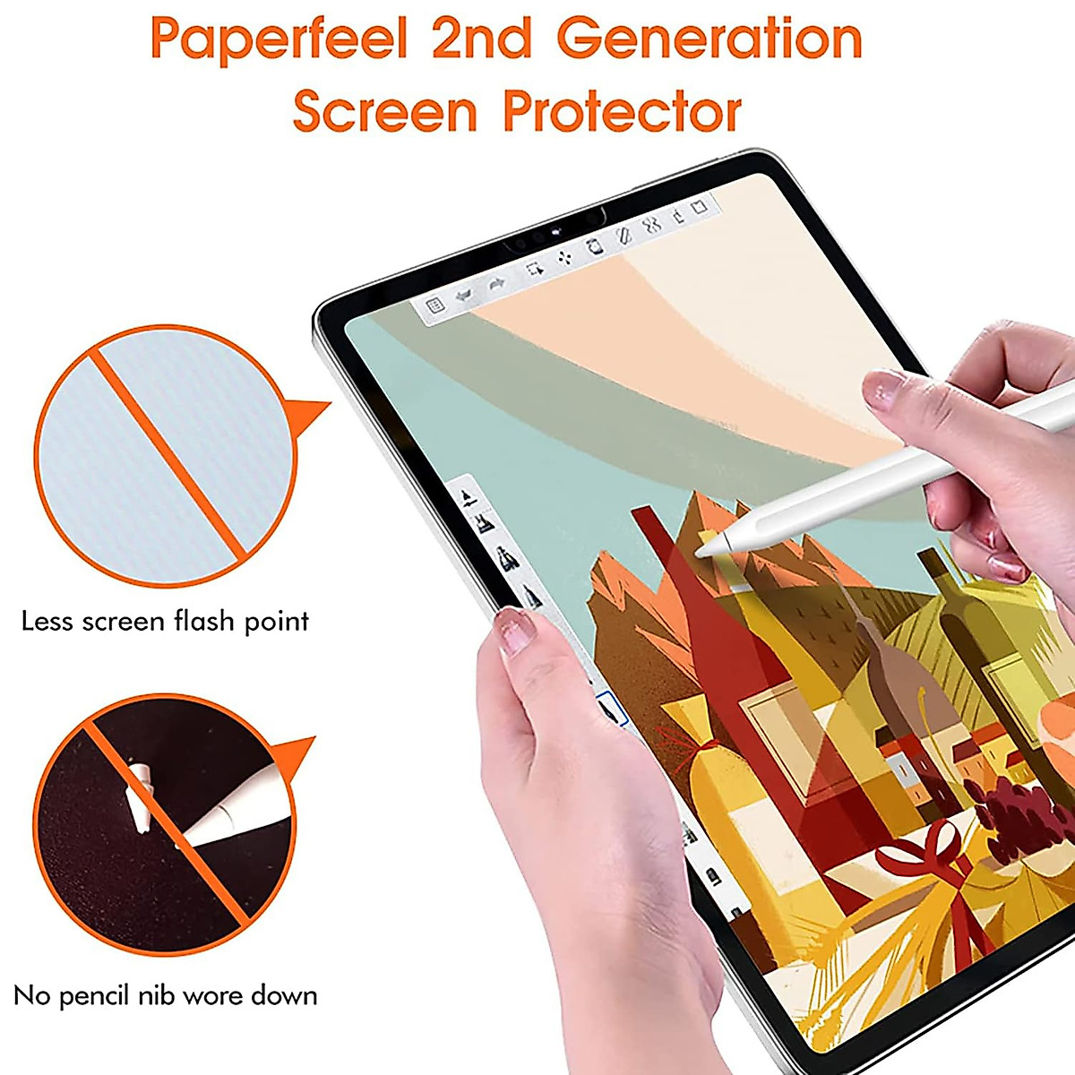 TMahhbid [2 Pack] Paper-Feel Screen Protector for Microsoft Surface Pro 9 2022/ Surface Pro 8/ Surface Pro X 13 Inch, Anti-Glare/Writing Smooth PET Protective Film for S-Pen - Matte