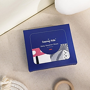 Soarwg Kids Bassinet Sheets, Bassinet Sheets for Baby Boy and Girl, Bassinet Sheet Neutral, Fit for Rectangle, Round, Oval, Hourglass Mattress, Flexible for Different Bassinet Pad/Mattress 2 Pack