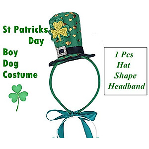 St Patrick's Day Hat for Dogs and Buffalo Plaid St. Patty's Green Dog Bandana