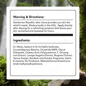 Gentlemen Republic After Shave - Refreshing and Hydrating Formula with Irritation Protection - Soothe, Cool And Moisturize - 100% Alcohol-Free Aftershave for Men - Made in the USA, 32oz