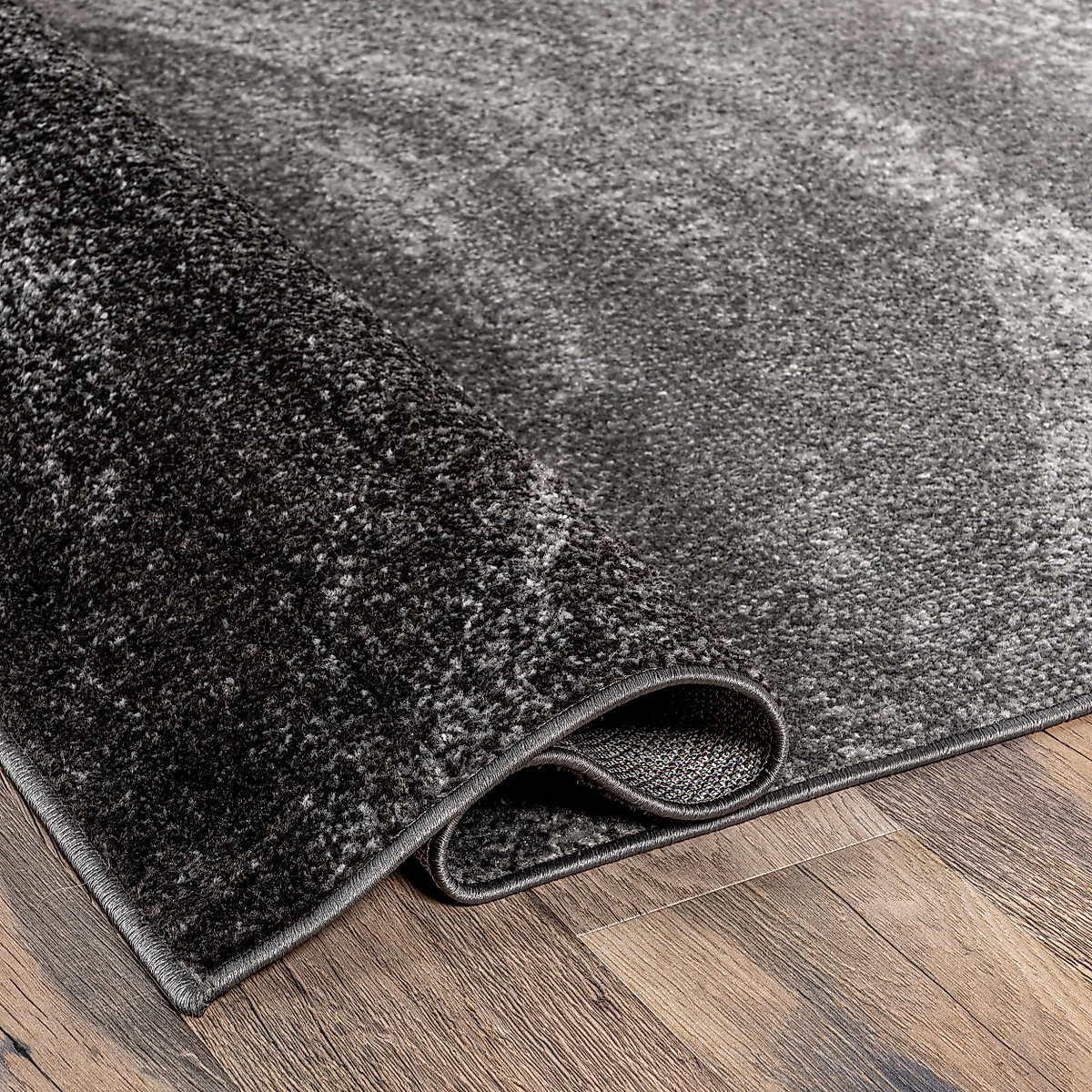 nuLOOM 2' x 12' Performance Indoor Area Rug, Non-Shed, Power Loomed High-Traffic Area Rug for Living Room, Bedroom, Home, Julene Charcoal