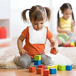 duludulu Muslin Baby Bibs, Baby Bibs for Baby Girl & Boy Organic Cotton Newborn Drool Bandana Bibs and Burping Cloth, Adjustable Soft Baby Bib for Drooling and Teething (6 Pack)