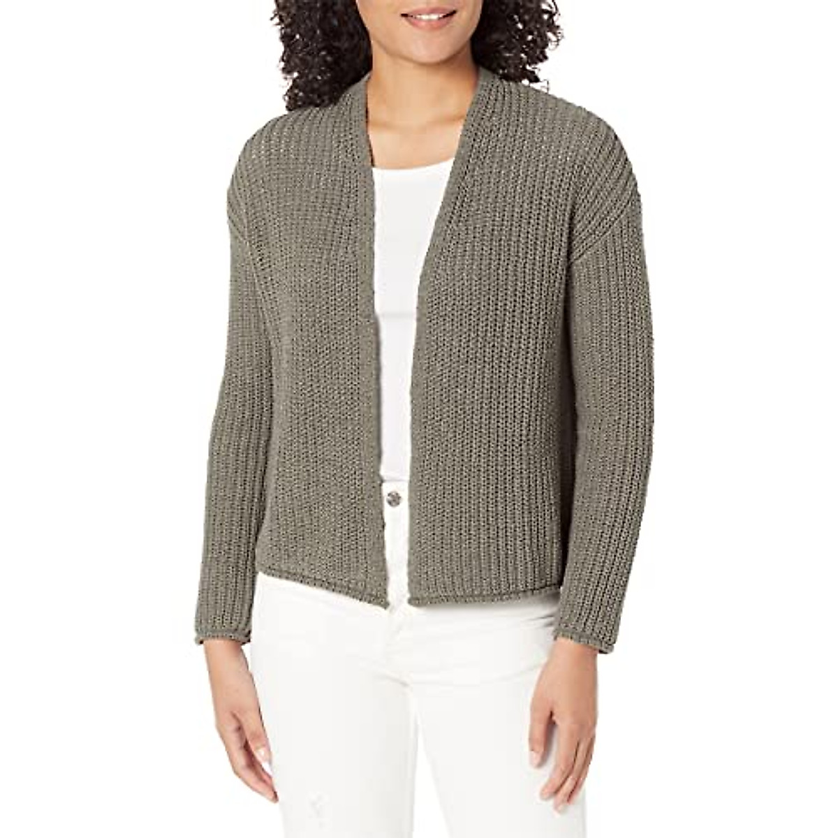 Velvet by Graham & Spencer womens Terrah Tape Yarn Shawl Cardigan Sweater, Moss, Medium US