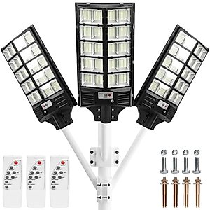 LINASHI Waterproof Solar Street Lights, 3.2V 12AH Solar Coverage Garden Lights, Outdoor Lights, Large Capacity Battery Solar Street Lights Black