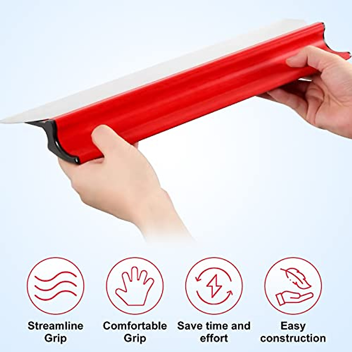 ZHUITU Drywall Skimming Blade Set 16" Blades x2 + 24" Blades x2 + Semi-Circular Blade + 37"-67" Extension Handle + Holder Pro-Grade Stainless Steel Sturdy and Durable