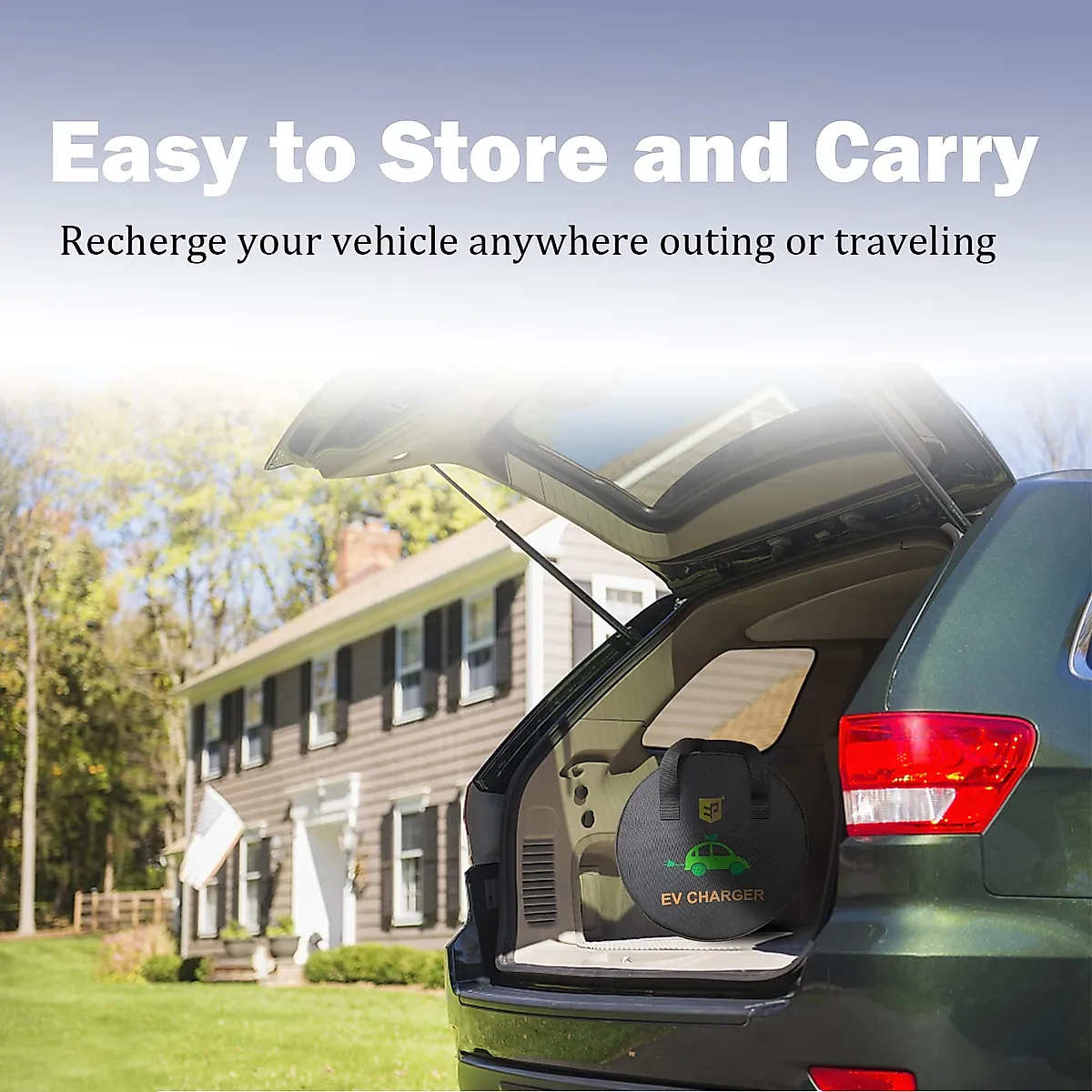 EP Level 2 Portable EV Charger, 16-40 Amp, 240V, 25ft Cable, Fast Charging Station for All EVs, NEMA 14-50P Plug, Upgraded Portable Electric Vehicle Charger