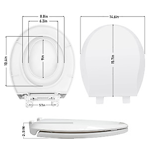 Toilet Seat with Built in Potty Training Seat/Toilet Seat with Cover,Durable Plastic,Replacement Toilet Seats - Short White