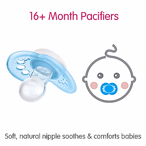 MAM Original Baby Pacifier, Nipple Shape Helps Promote Healthy Oral Development, Sterilizer Case, 16+ Months(Pack of 1)