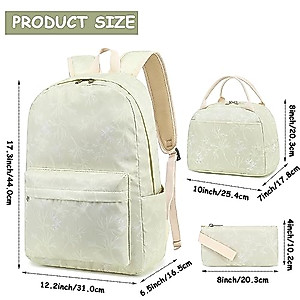 Bluboon Teen Girls School Backpack Kids Bookbag Set with Lunch Box Pencil Case Travel Laptop Backpack Casual Daypacks (Beige)