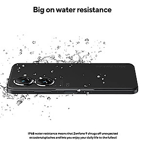 ASUS ZenFone 9 Cell Phone, 5.9” FHD+ 2400x1080 AMOLED 120Hz, IP68, 4300mAh Battery, 50MP/12MP Dual Camera 12MP Front, 16GB RAM, 256GB, 5G LTE Unlocked Dual SIM, Black, AI2202-16G256G-BK [US Version]