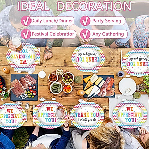 50 PCS Thank You Party Decoration We Appreciate You Oval Paper Plates 11inch Large Volunteer Teacher Appreciation Platters, Be Thankful to Teacher Doctor Staff Dish Tray for Graduate Party Tableware