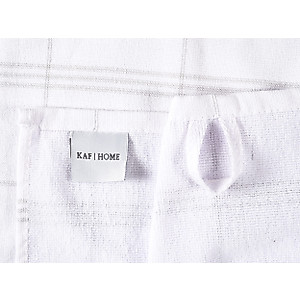 KAF Home Marseilles Reversible Terry Kitchen Towels - Set of 3-100% Cotton (Drizzle Gray)