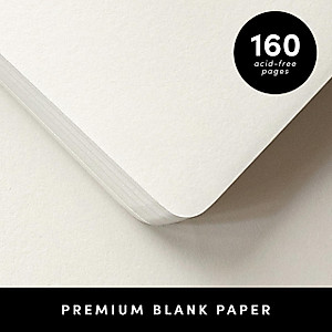 PAPERAGE Blank Journal Notebook, (Black), 160 Pages, Medium 5.7 inches x 8 inches - 100 GSM Thick Paper, Hardcover