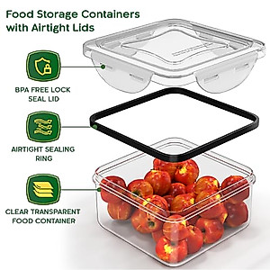 70 Pack Large Food Storage Containers with Lids-Total 769 Oz ,85 OZ to Small Box(35 Boxes,35 Lids) Airtight Plastic containers with lids-Containers for Kitchen Pantry Organizers-Freezer Microwave safe