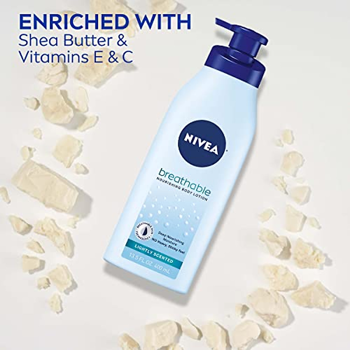 NIVEA Lightly Scented Breathable Body Lotion, Body Lotion for Dry Skin, Pack of Three 13.5 Fl Oz Pump Bottles