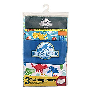 Jurassic World Boys Jurassic World Potty Pants Baby and Toddler Training Underwear, Jrssic3pk, 3T US