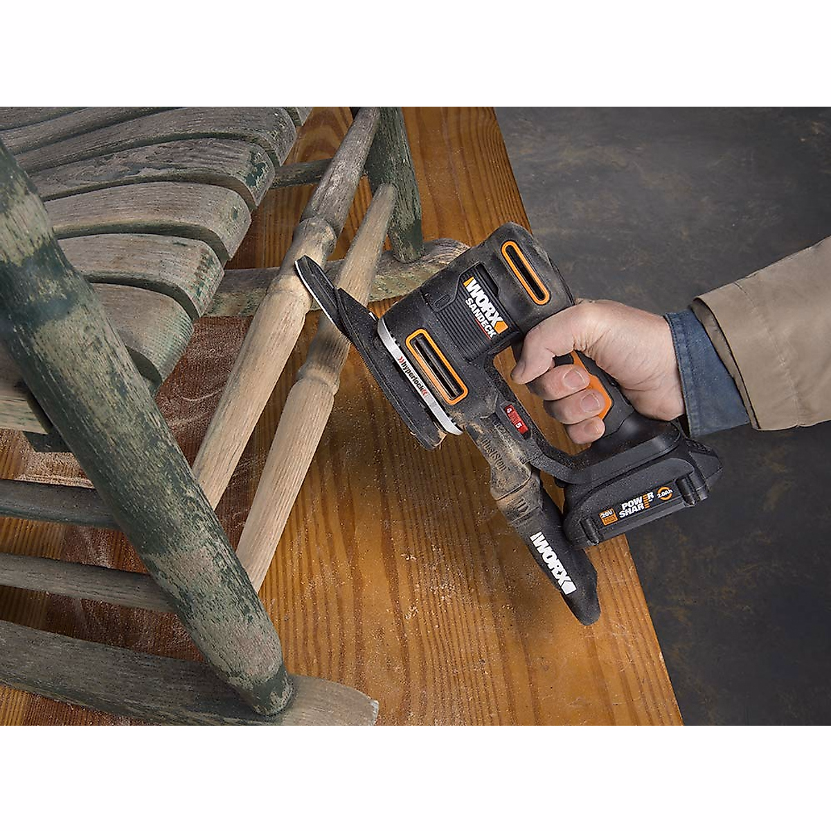 WORX WX820L 20V Power Share Sandeck 5-in-1 Cordless Multi-Sander (Battery & Charger Included)