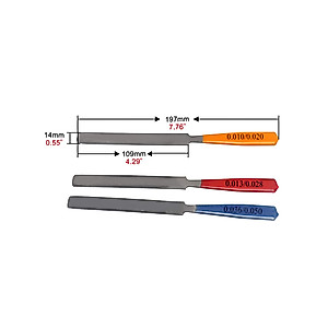 Metallor Guitar Nut File Set Double Edge Nut Slotting File for Electric Guitar Tools Luthier Tools Set of 3Pcs.