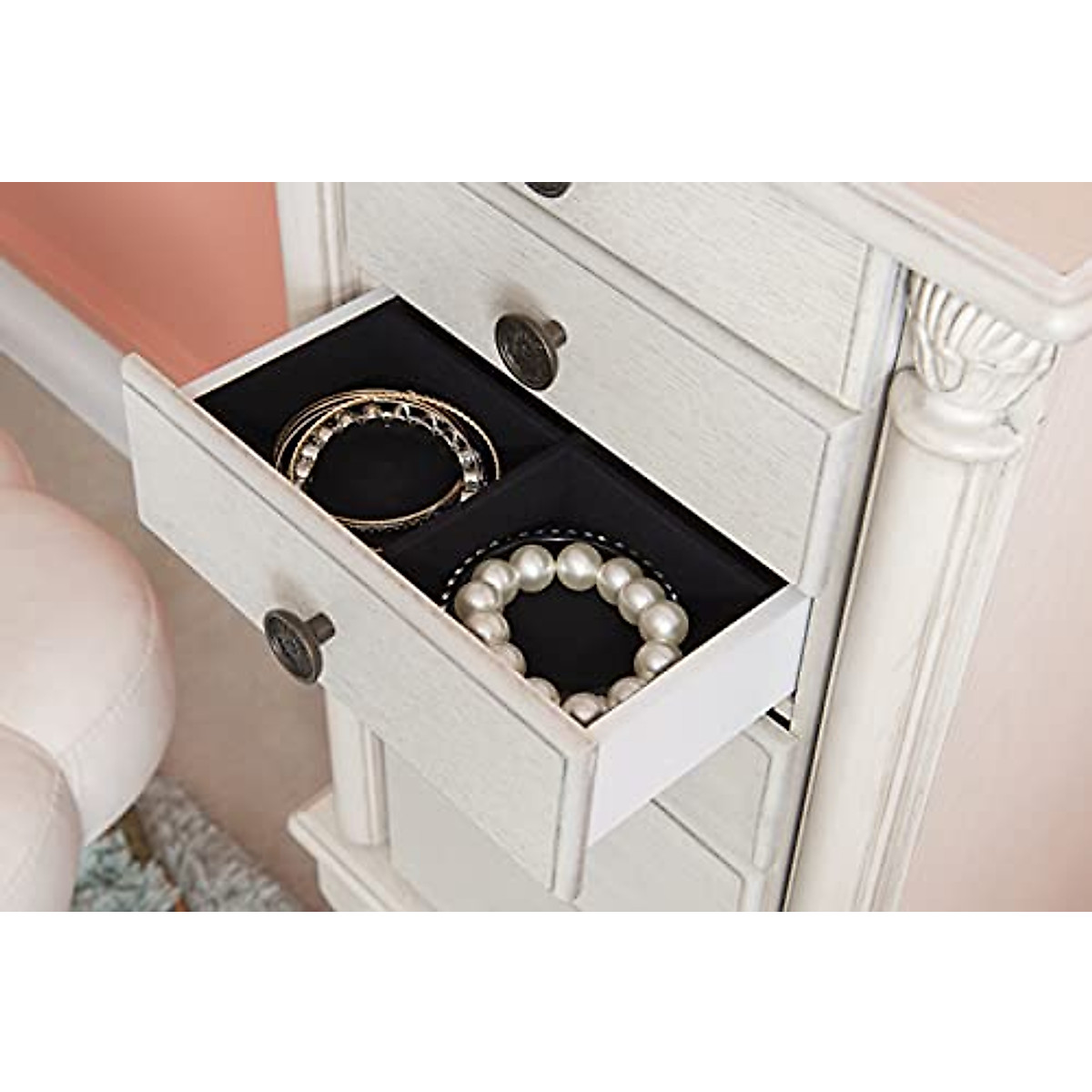 Powell Darcy Off White Jewelry Armoire