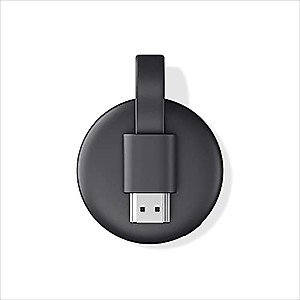 Google Chromecast - Streaming Device with HDMI Cable - Stream Shows, Music, Photos, and Sports from Your Phone to Your TV with Microfiber Cloth and Travel Carrying Pouch - Charcoal, Black