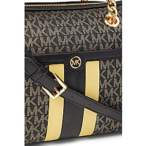 Michael Kors Blaire Medium Duffel Satchel Black/Gold One Size