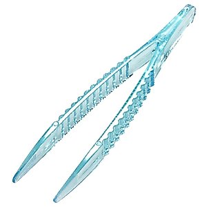 Caplugs Evergreen 222-1121-B1I Sterile Self-Sprung Forceps 100 Pack, Translucent Blue Polystyrene, 105 mm, Reusable, Disposable, Laboratory Use, Individually Packed