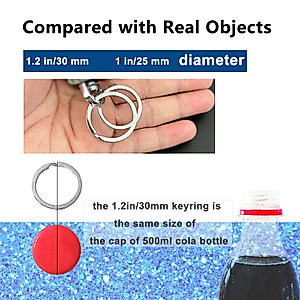 Key Rings for Keychain, Car Keys, Dog Tag Ring, Crafts, Silver, 12Pics