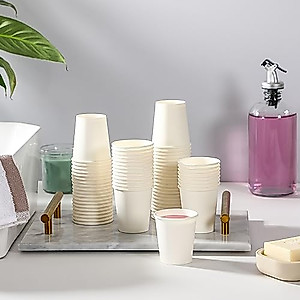 AOZITA 70 Pack 3 oz Paper Cups, White Mouthwash Cups, Disposable Bathroom Cups, Espresso Cups, Paper Cups for Party, Picnic, BBQ, Travel, and Event