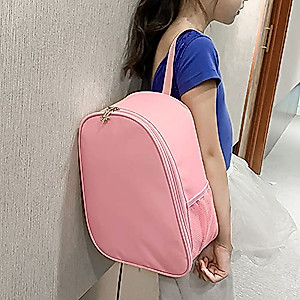 Yitengteng Ballerina Bag,Nylon Dance Backpack Bag for Girls,Simple and Large-capacity Children's Bag (Pink)