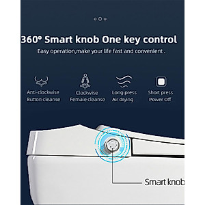 Vanity Art Smart Toilet with Bidet, 1-Piece Toilet with Heated Seat, Auto Open/Close Elongated Toilet in White w/Auto Flush, Seating Sensor, Air Drying, Remote Control, Foot Induction Flush