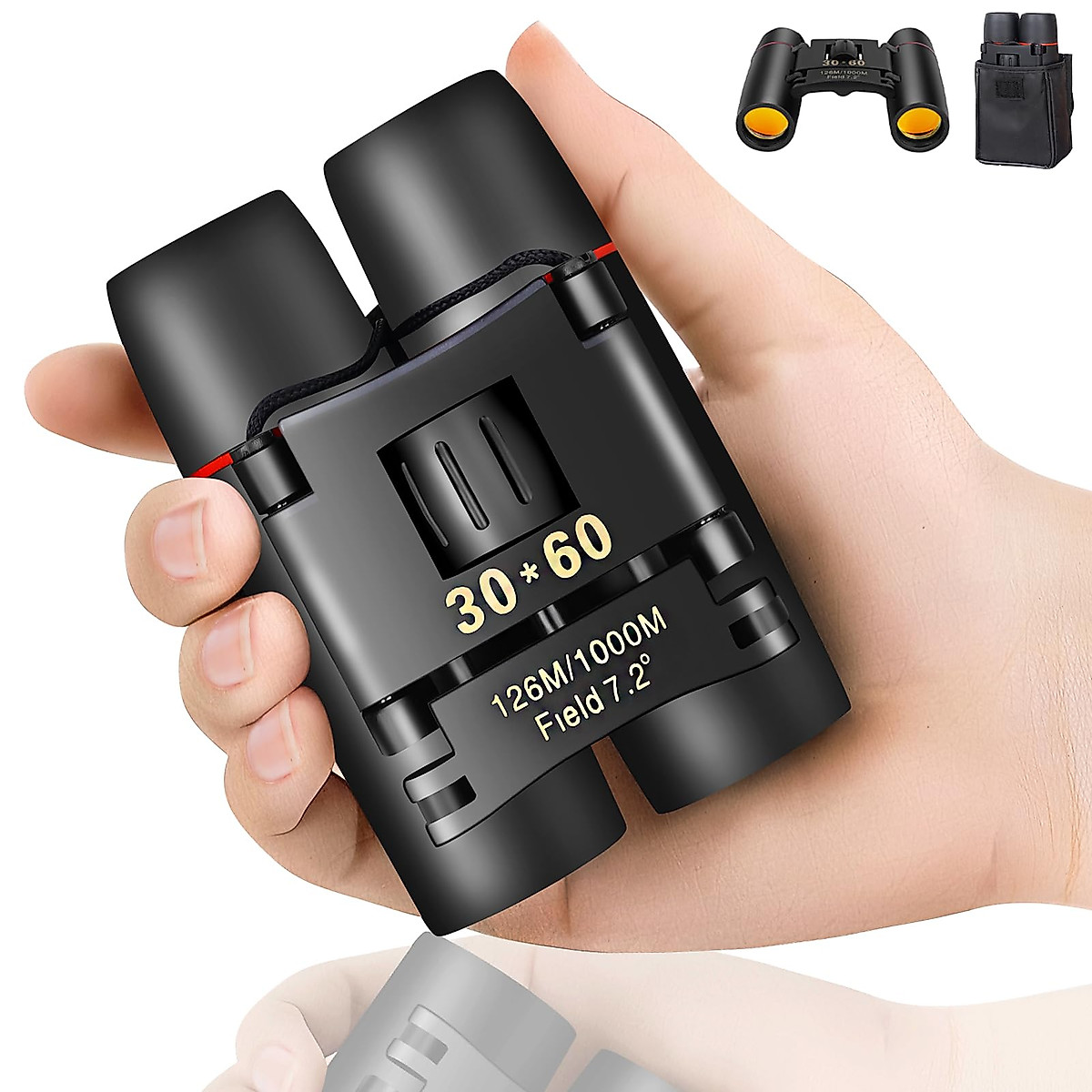Compact Binoculars for Adults and Kids, HD Mini Portable Outdoor Binoculars Children, Pocket Lightweight Folding for Bird Watching, Hunting, Concert, Theater, Opera, Traveling, Tourism, Shows