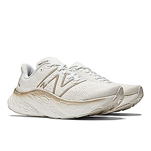 New Balance Women's Fresh Foam X More V4 Running Shoe, White/Gold Metallic/Moonbeam, 13 Wide