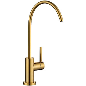 AguaStella AS09BG Brushed Gold Stainless Steel Kitchen Water Filter Faucet RO Faucet for Most Reverse Osmosis Units or Water Filtration System in Non-Air Gap