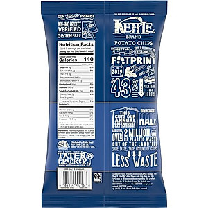 Kettle Brand Sea Salt and Vinegar Kettle Potato Chips, Gluten-Free, Non-GMO, 7.5 oz Bag
