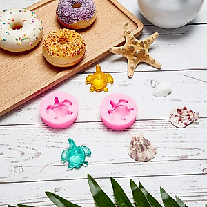 2 Pieces Sea Turtle Silicone Mold Turtle Candy Fondant Mold Tortoise Chocolate Making Mold for DIY Baking Cake Desserts Decoration Tools