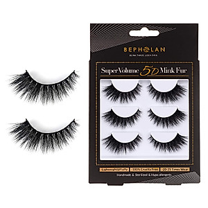 Lashes Mink Natural False Eyelashes - Bepholan Fake Eyelashes Natural Look 3-Pack Cat Eye Lashes Manga Eyelashes Fluffy,XMZ208