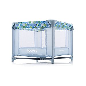 Joovy Toy Room² Playard Baby Doll Playpen Featuring Sturdy Steel Frame and Collapsible Design Allows for Easy Fold for Travel, and Travel Case - Large Enough for 22” Dolls (Blue Dot)