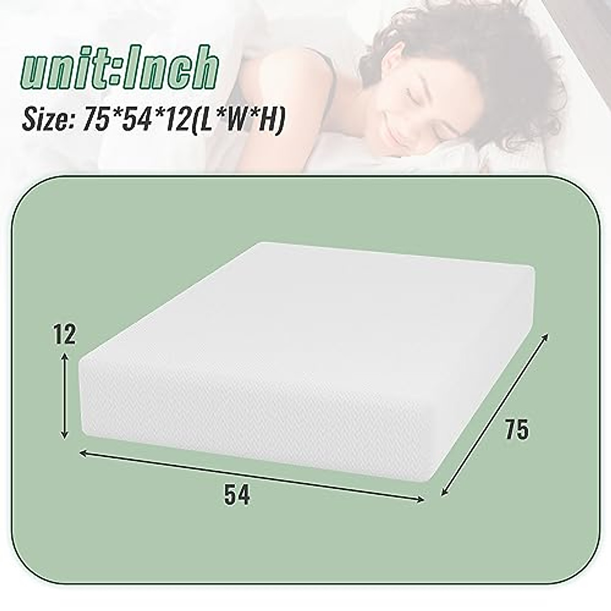 PayLessHere Full Size Mattress 12 Inch Gel Memory Foam Mattress with Breathable & Washable Soft Fabric Zippered Cover,Supportive & Pressure Relief Bed Mattress,CertiPUR-US Certified,White