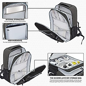 AKOZLIN Travel Gaming Console Backpack Compatible with Play Stantion 5 4 PS5/PS4/PS4 Pro/PS4 Slim/Xbox One X S
