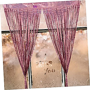 Rose Gold Tinsel Curtains 8 pcs rain Curtain Wedding Drapes Tassel Curtain Fringe Trim Metallic Tinsel Backdrop Disco Party Decorations The pet Baby Shower Decorations Prom