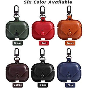 for AirPods Pro 3 Case (2019, Personalized Leather Portable Protective Case/Cover Shockproof with Loss Prevention Clip for Apple AirPods Por Cover Keychain Kits (Black)