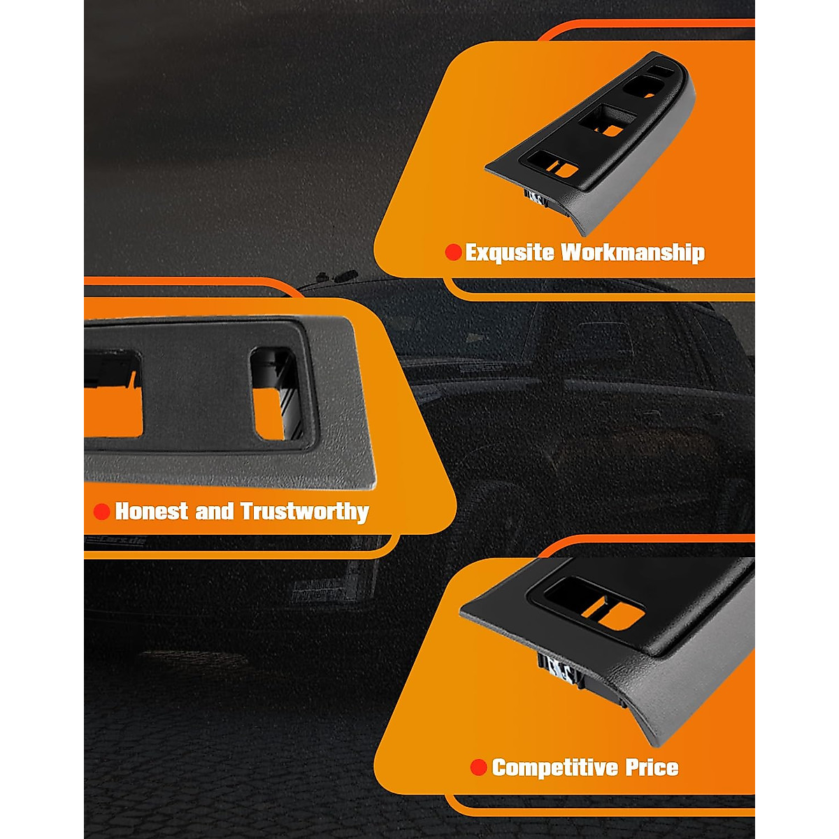 cciyu Light Gray and Black Window Switch Bezel Front Left Drivers Side Replacement Fits for Chevy Silverado 1500 2500 3500 2004-2006 for GMC Sierra 1500 2500 3500 2004-2006 Replace 89045124