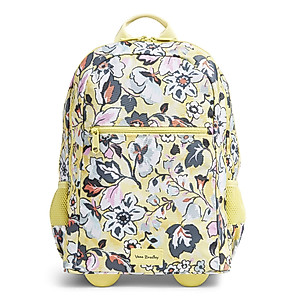 Vera Bradley Recycled Lighten Up Reactive Slim Rolling Backpack, Sunny Garden,One Size