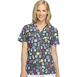 Dickies womens V-neck Top Medical Scrubs, Have a Laugh, X-Small US
