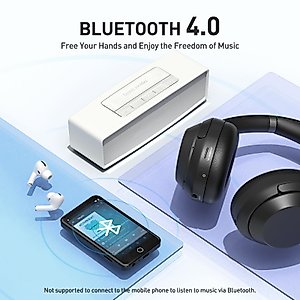AGPTEK 80GB MP3 Player with Bluetooth and WiFi, 3.5" Full Touch Screen MP4 Player with Spotify, Android Online Music Player with Speaker, FM Radio, Expandable Up to 128GB