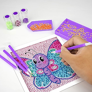 HOHOTIME 60 Slots Diamond Painting Storage Container, Diamond Art Accessories Organizer with Tools Kit, Portable Diamond Painting Kits, Blue Diamond Storage Case for DIY Craft Jewelry Beads (Purple)