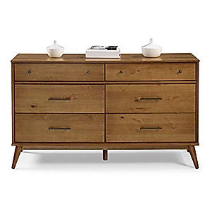 Camaflexi Mid-Century Solid Wood Dresser / 6 Drawers/Castanho Finish