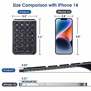 SANWA Bluetooth Numeric Keypad, Rechargeable Wireless Ten Key Number ...