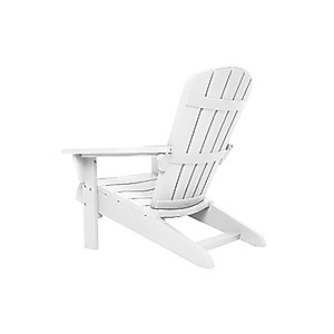 Keter Teton Adirondack Weather Resistant Furniture for Entertaining by The Pool, Patio and Fire Pit, Easy Assembly Outdoor Seating, Weatherwood, White